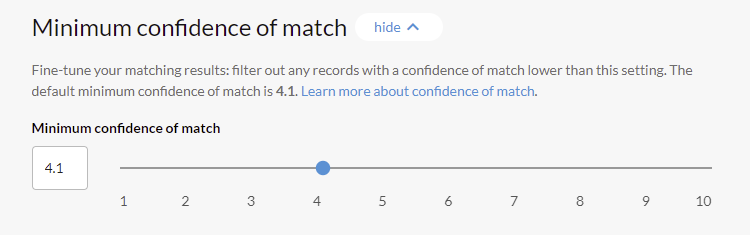 Confidence of Match